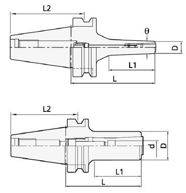 Threaded End Mill Chuck Center Silver Color Strong Surface Pressure